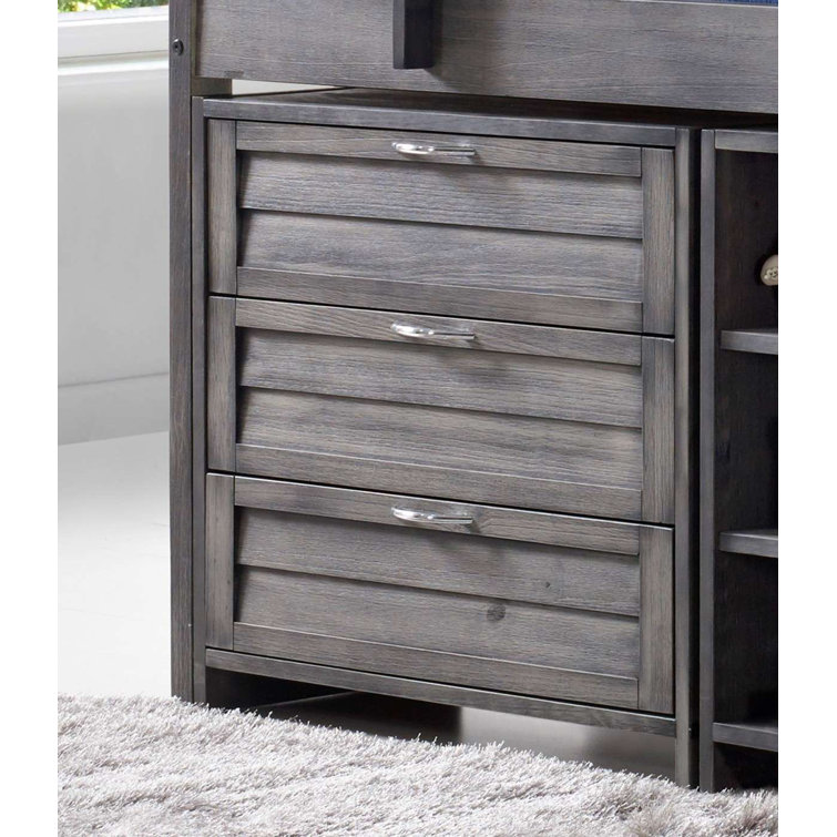 Harriet Bee Myron Single 3 5 Drawer Cozy Mid Sleeper Loft Bed with Bookcase Reviews Wayfair